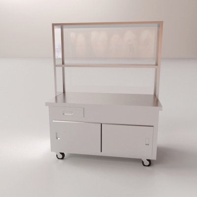 Steel Hawker Cart - 3D Model by firdz3d