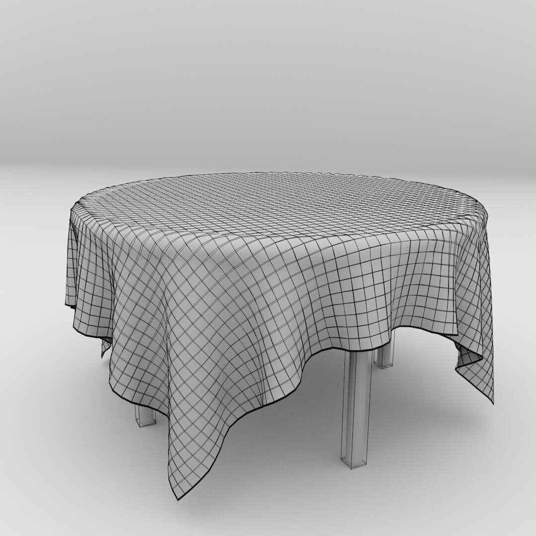 Table and Cloth - 3D Model by firdz3d