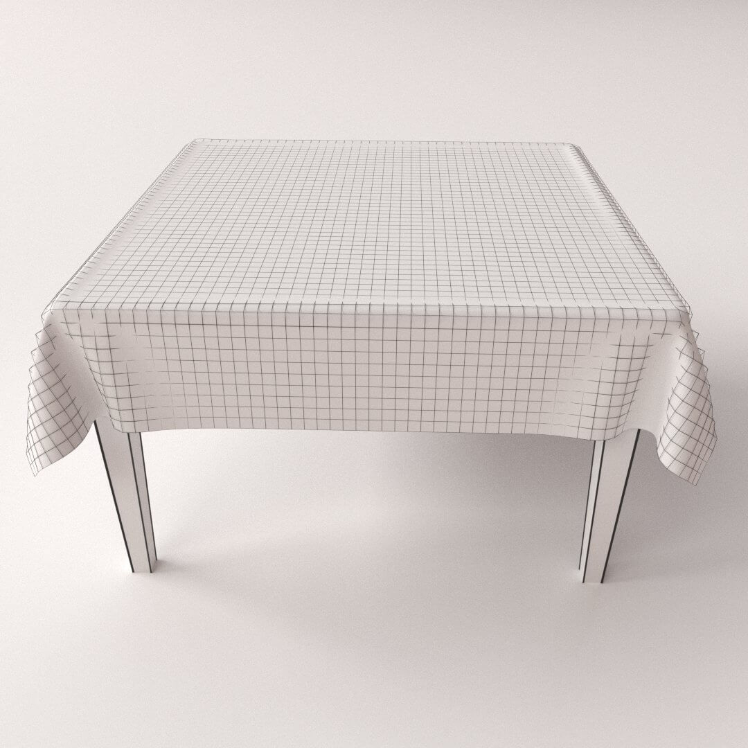 Table with Cloth V2 - 3D Model by firdz3d