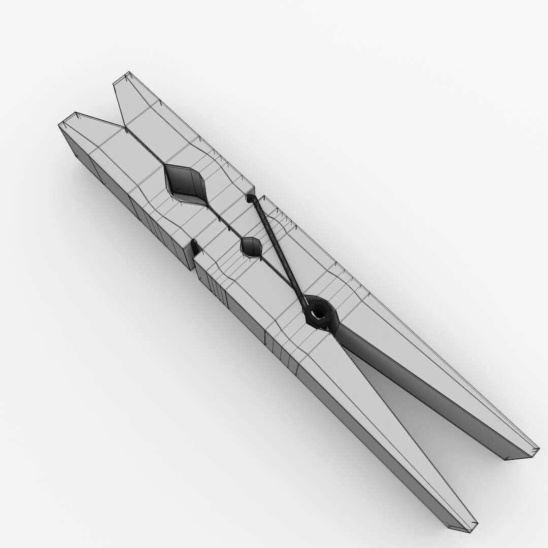 Wooden Clothespin - 3D Model by firdz3d