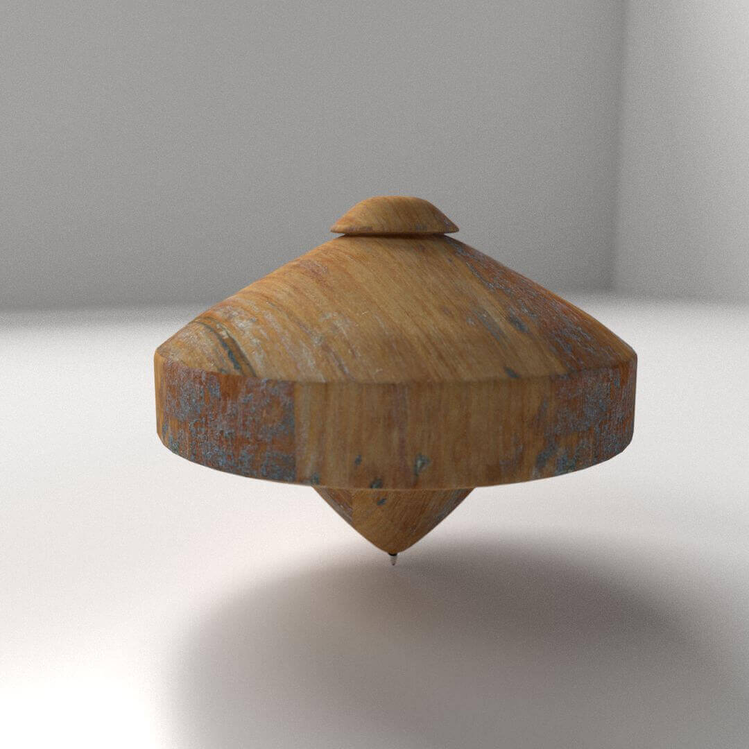 Wooden Spinning Top - 3D Model by firdz3d