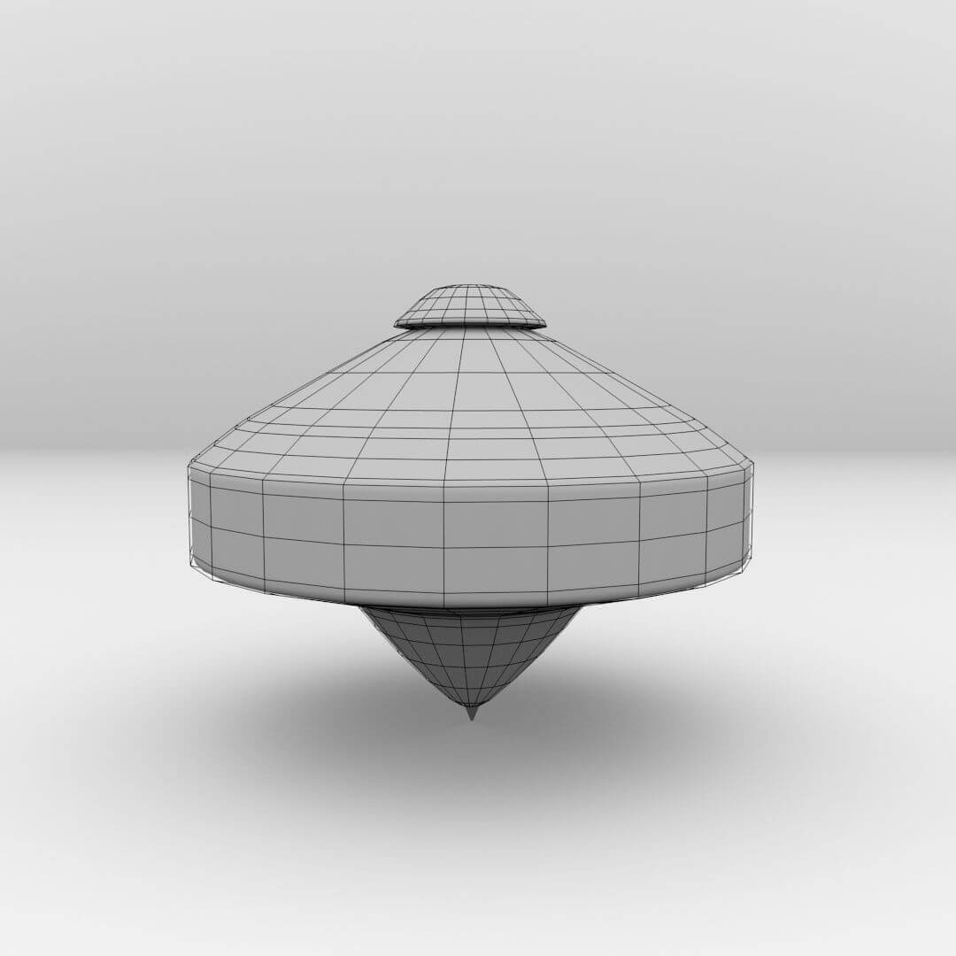 Wooden Spinning Top - 3D Model by firdz3d