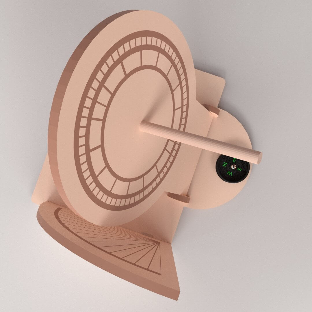 Wooden Sundial - 3D Model by firdz3d