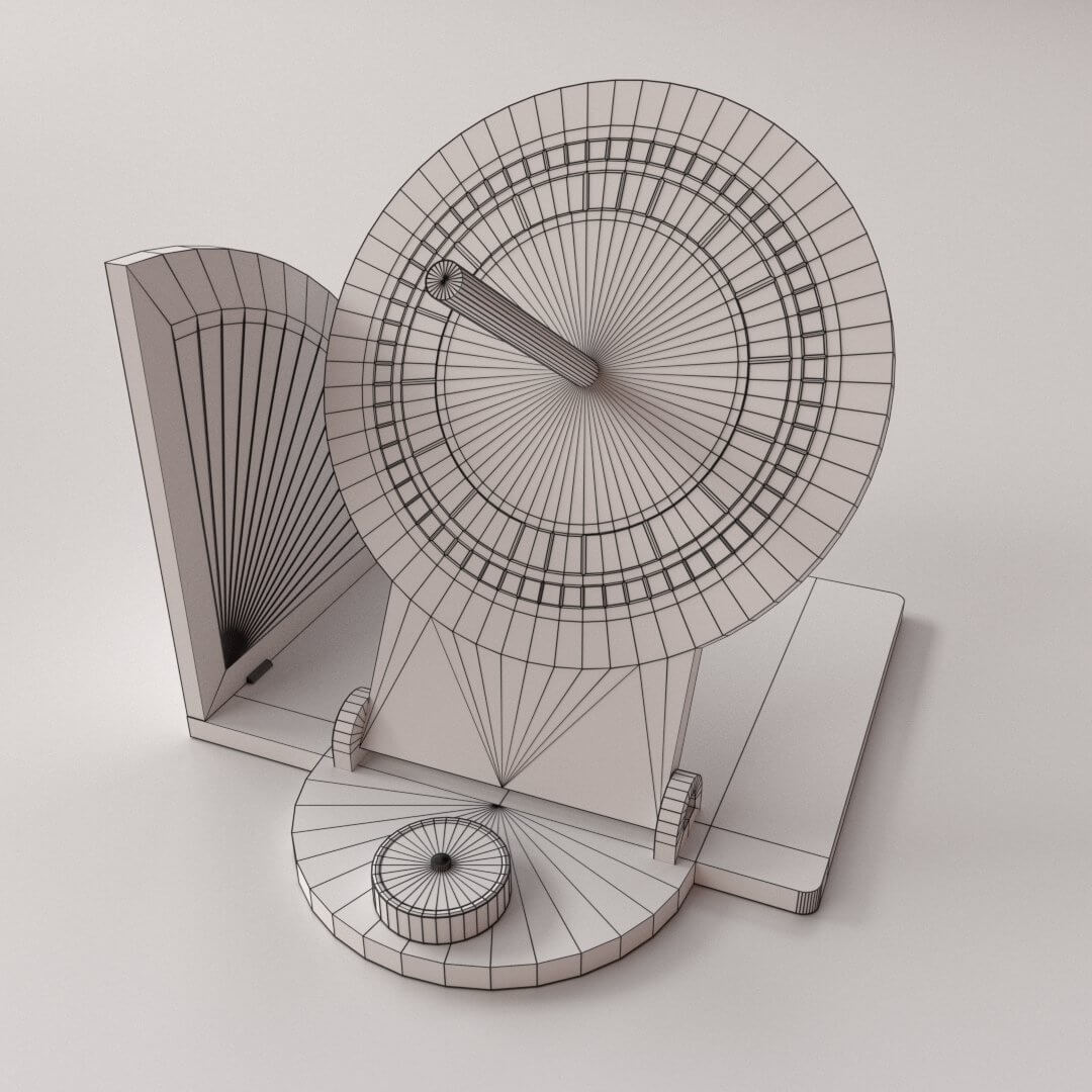 Wooden Sundial - 3D Model by firdz3d