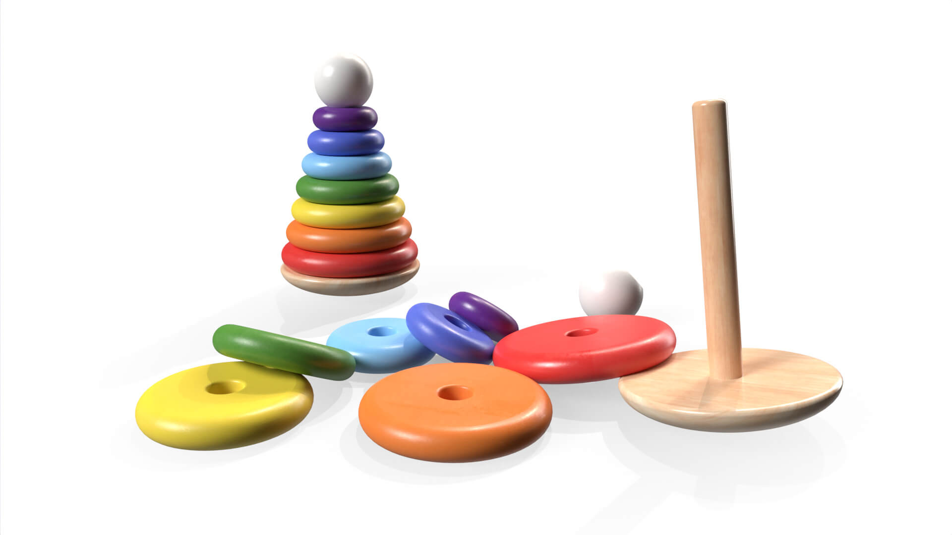 Wooden Pyramid Toy - 3D Model by FK411