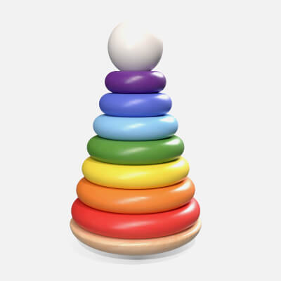 Wooden Pyramid Toy - 3D Model by FK411