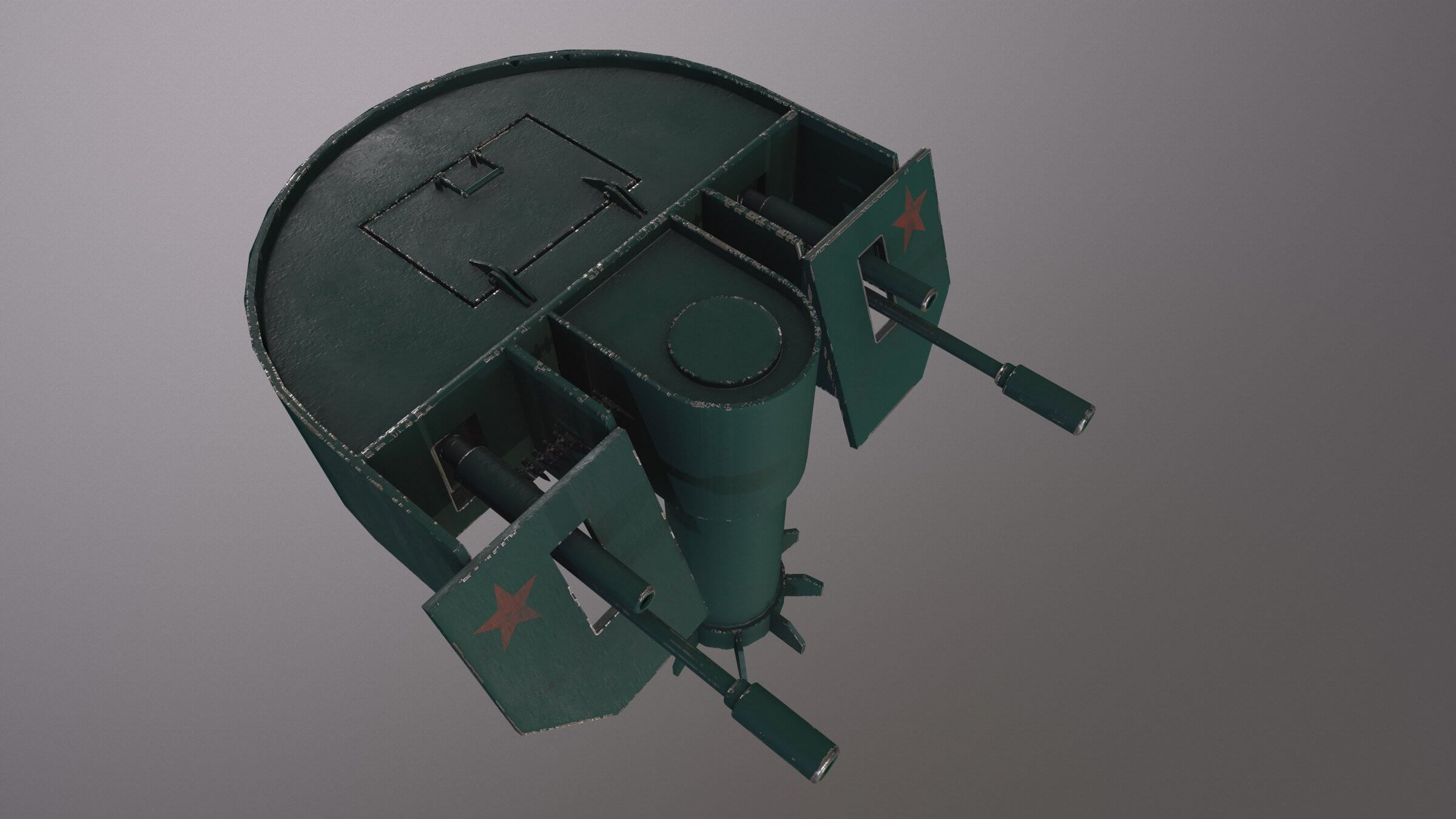 Automatic Military Turret - 3D Model by Flamderwinght