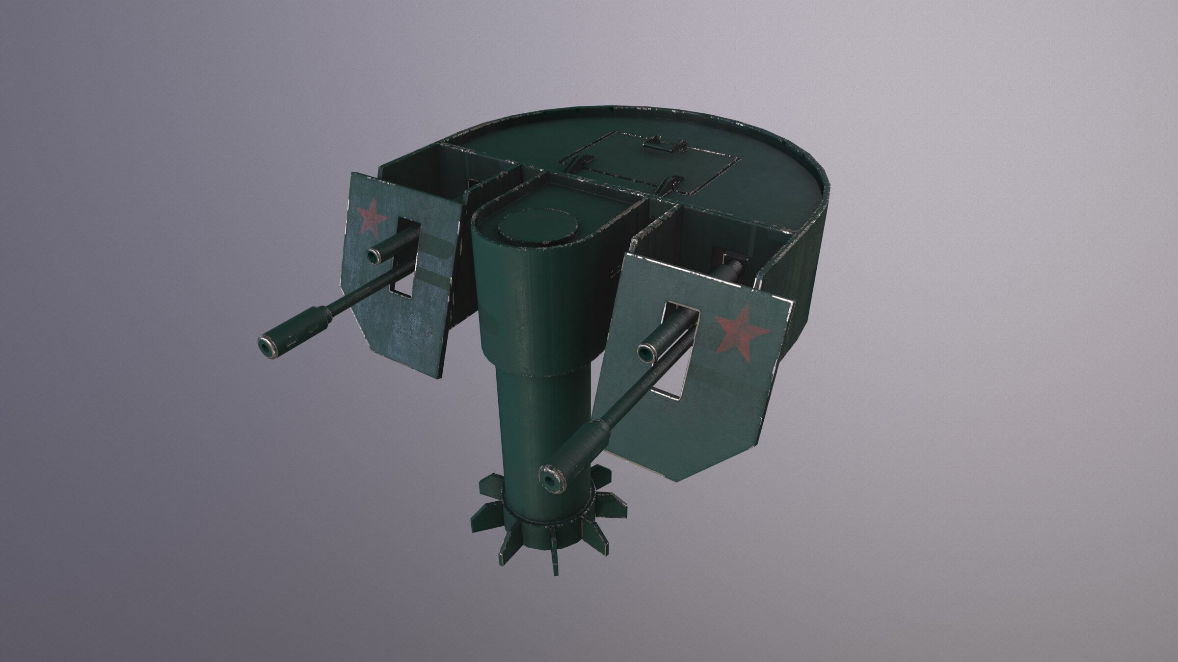 Automatic Military Turret - 3D Model by Flamderwinght