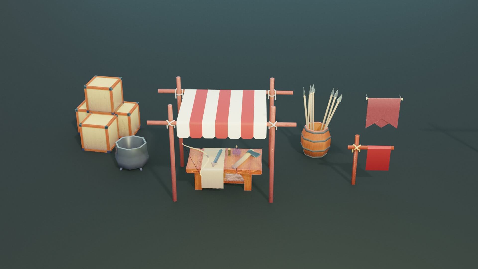 Medieval Merchant Assets Pack - 3D Model by Flamti