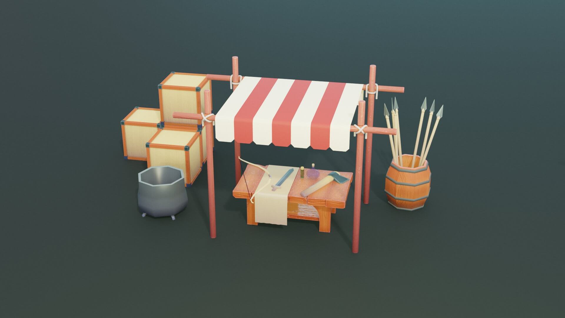 Medieval Merchant Assets Pack - 3D Model by Flamti