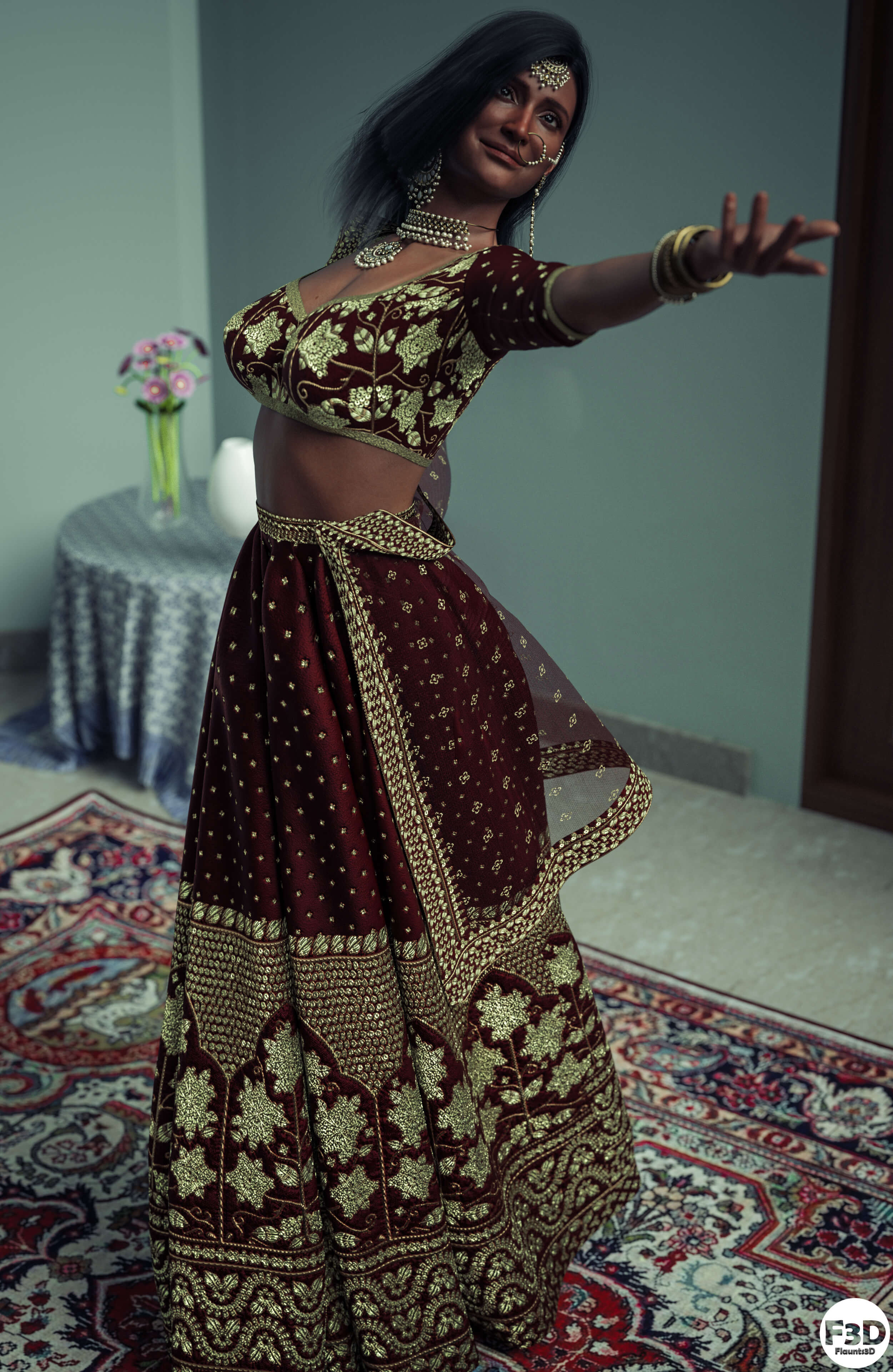 Diya 3D Render, Digital Art by flaunts3d