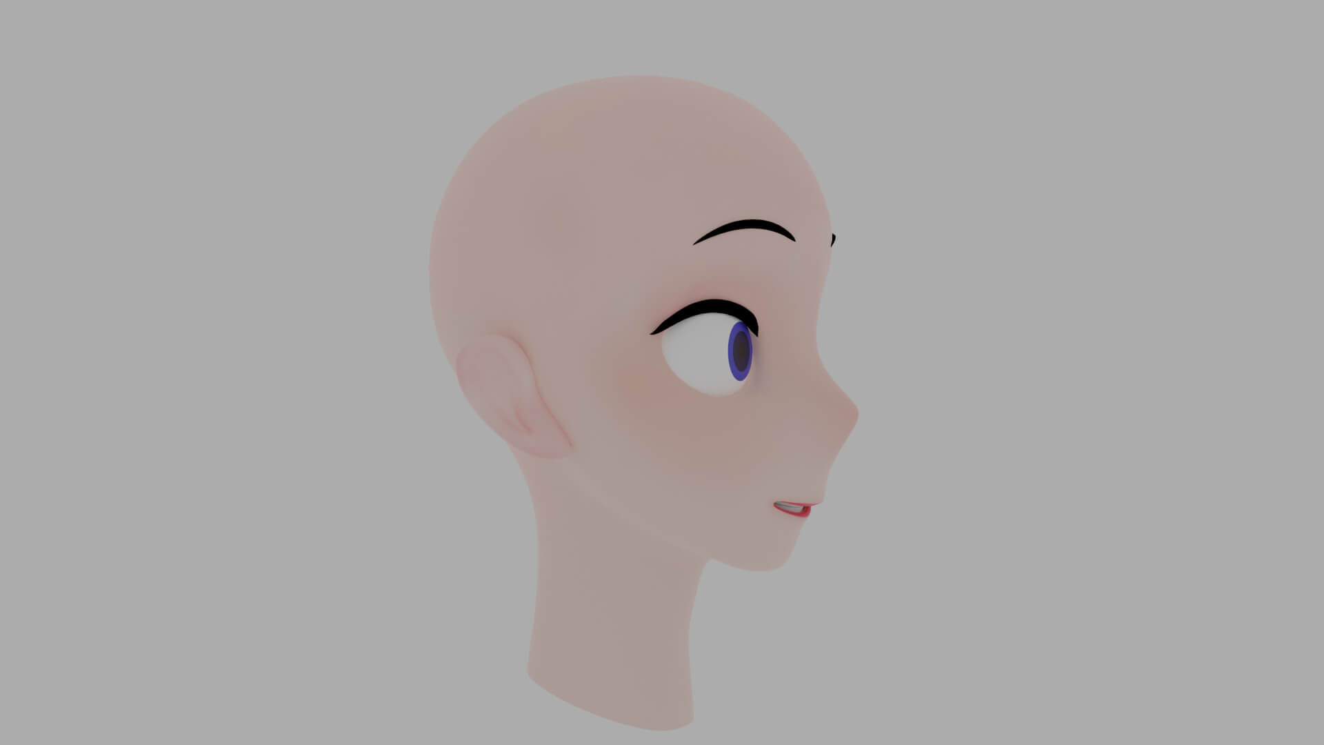 Anime Character Head - 3D Model by Fly-art