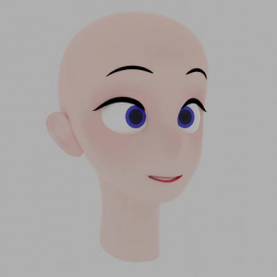 Anime Character Head - 3D Model by Fly-art