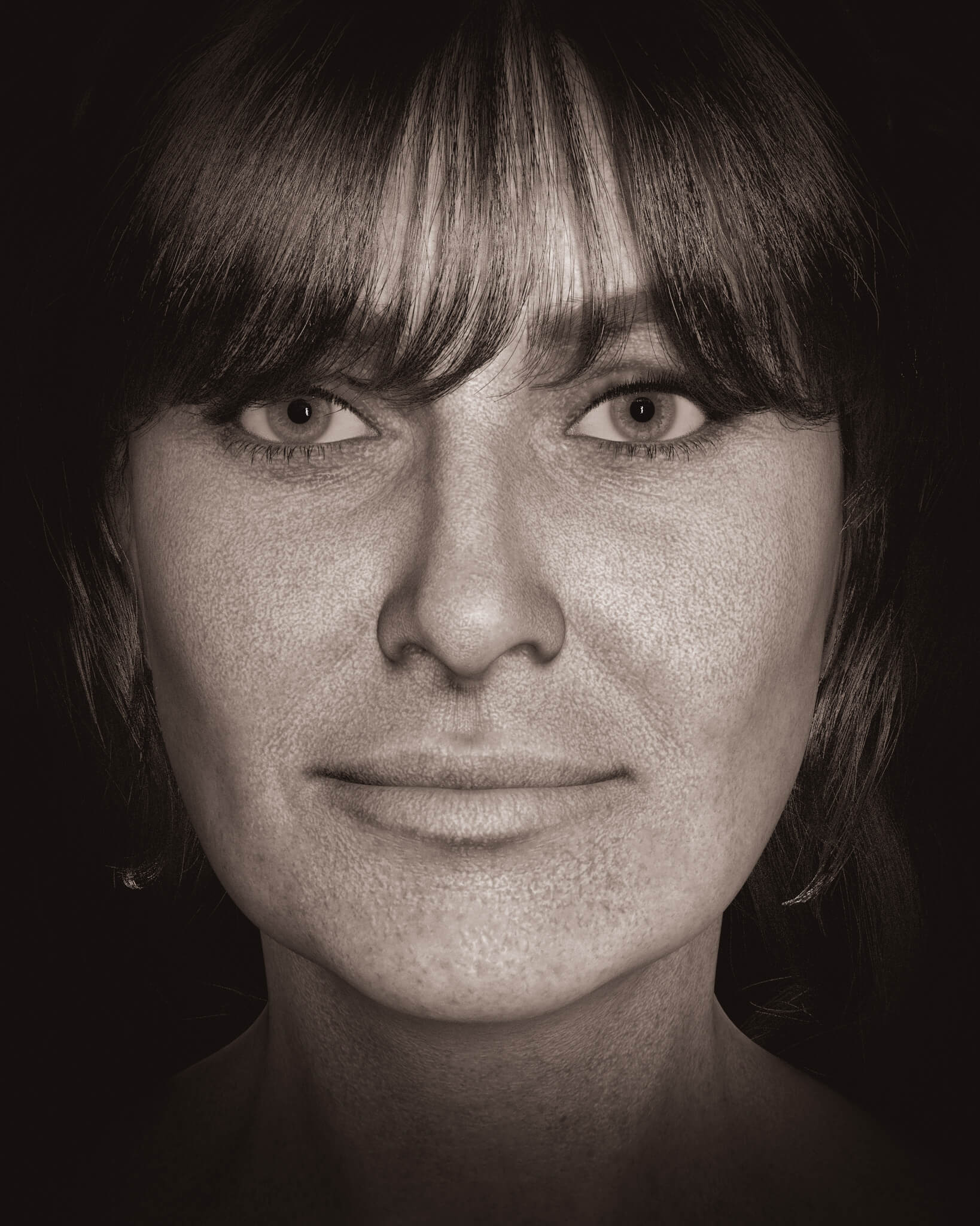 BW Portrait 3D Render, Digital Art by Fly028
