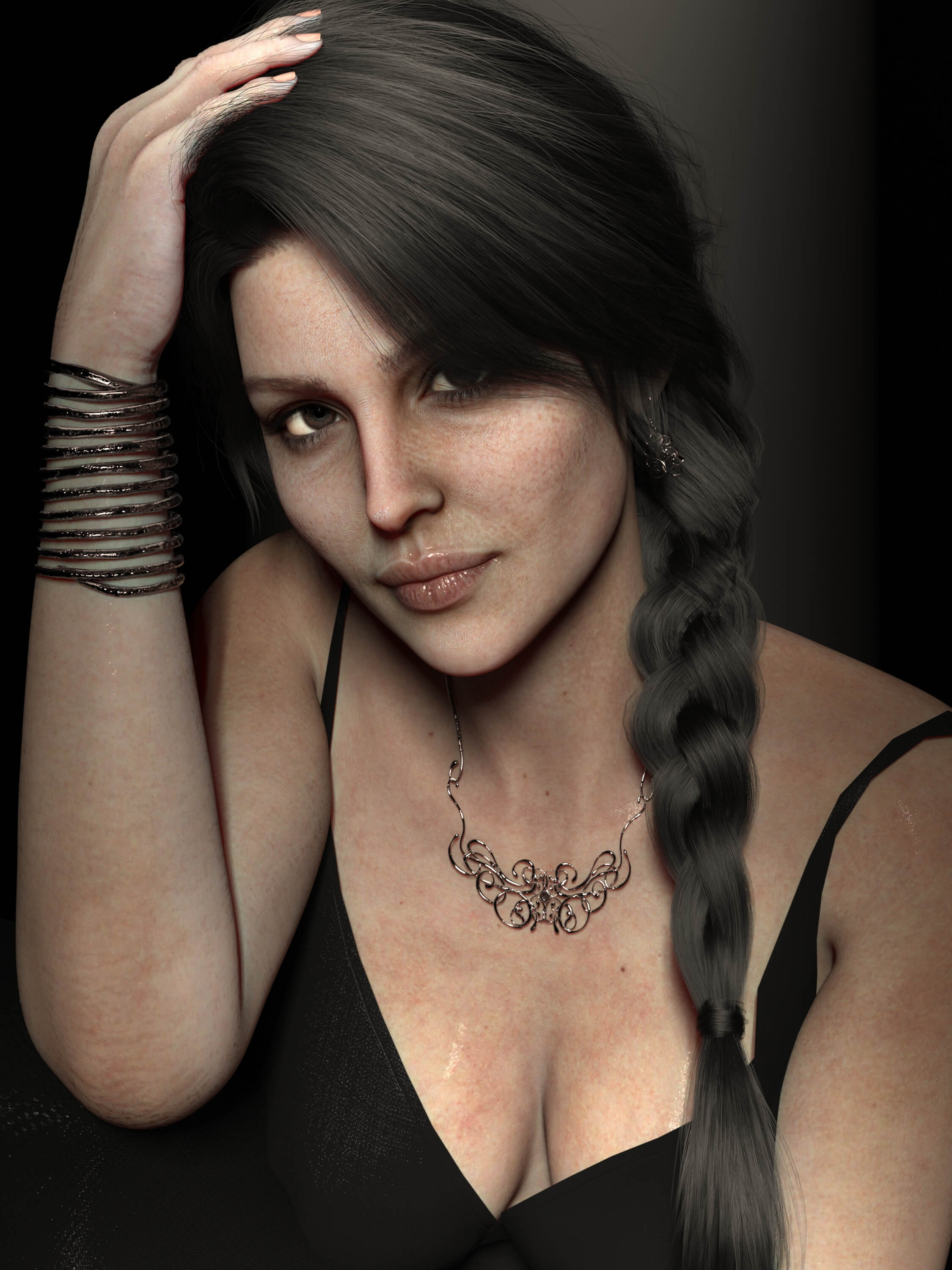 Mona's Portrait 3D Render, Digital Art by Fly028