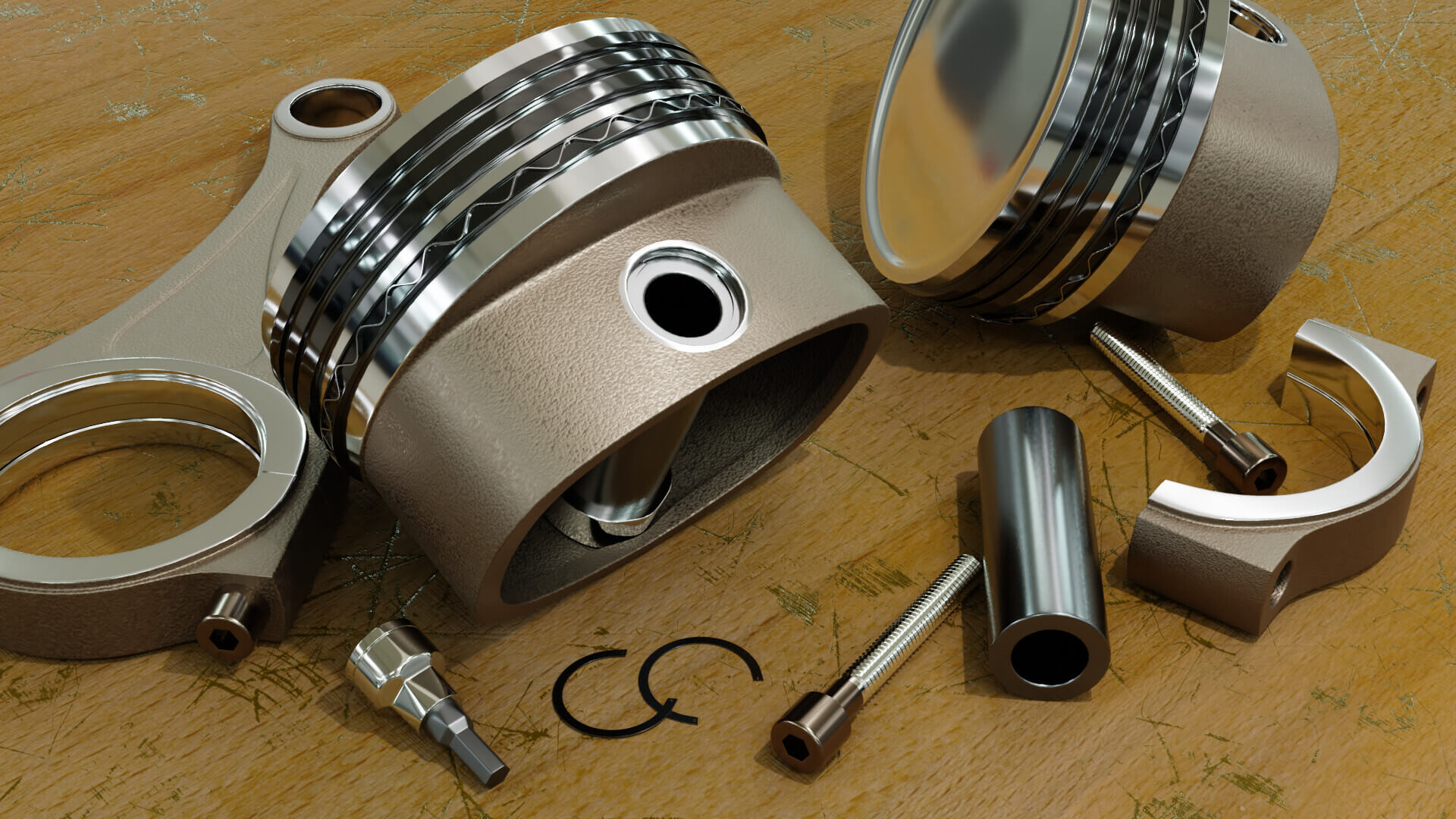 Dissection of a piston 3D Render, Digital Art by FlyingBanana_78