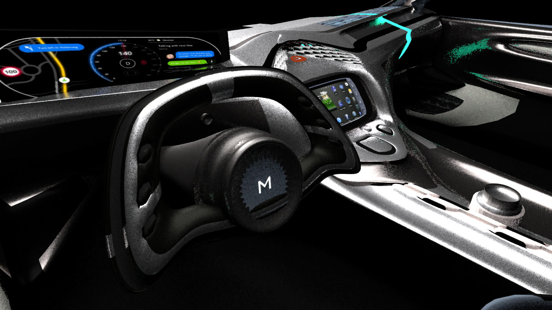 Modern Car Dashboard - 3D Model by For 1 dolar