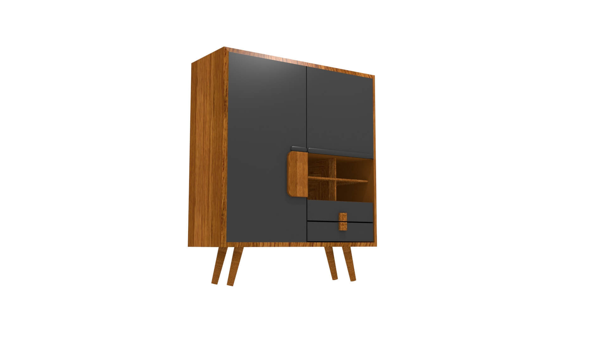 Wooden Closet Wardrobe - 3D Model by For 1 dolar