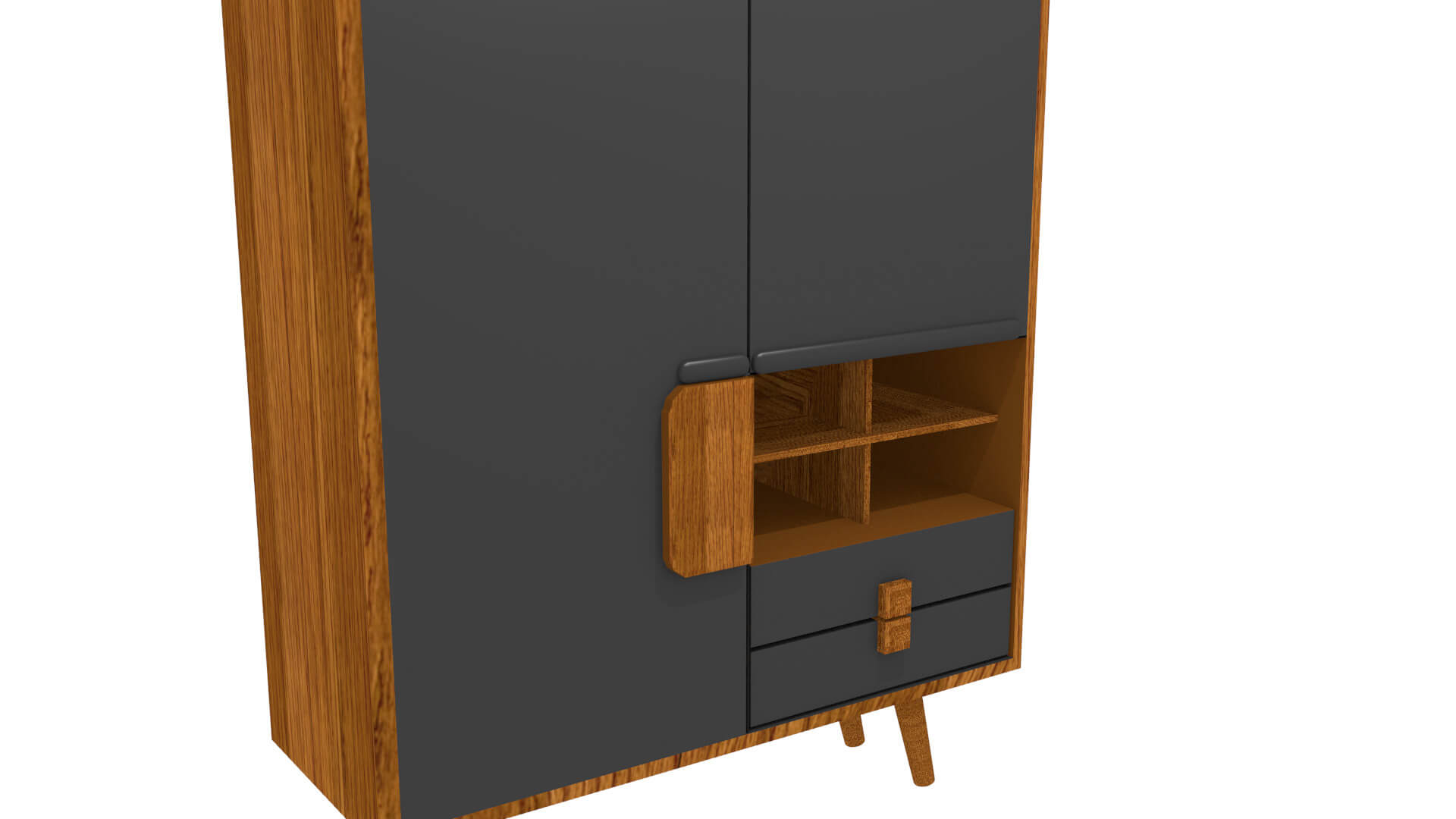 Wooden Closet Wardrobe - 3D Model by For 1 dolar