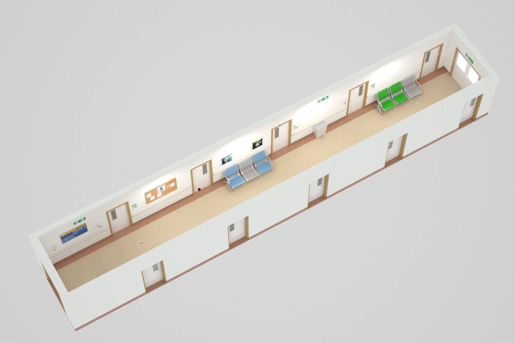 Hospital Corridor - 3D Model by FormD