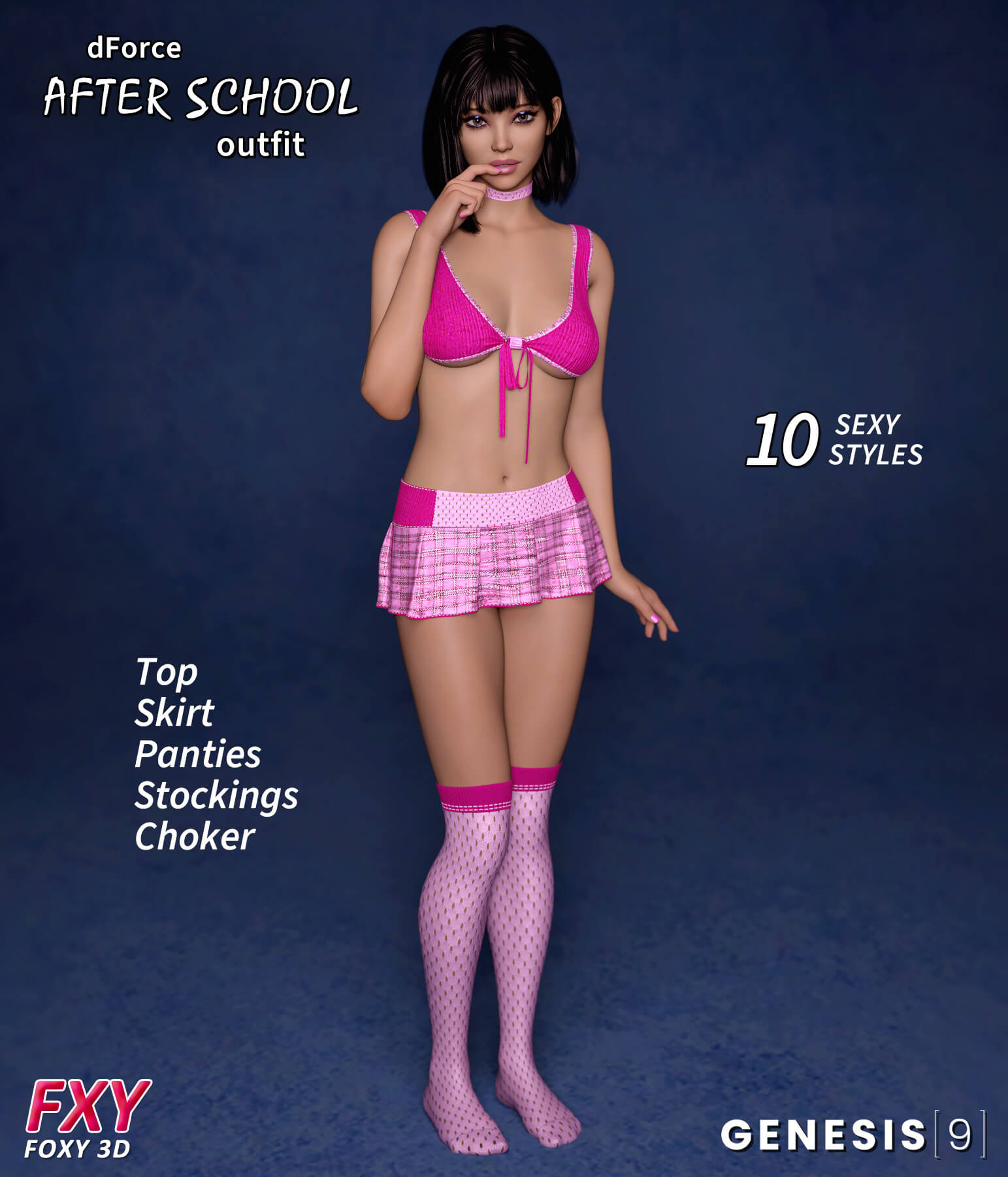 FXY After School Outfit for Genesis 9 Female - Daz Content by Foxy 3D