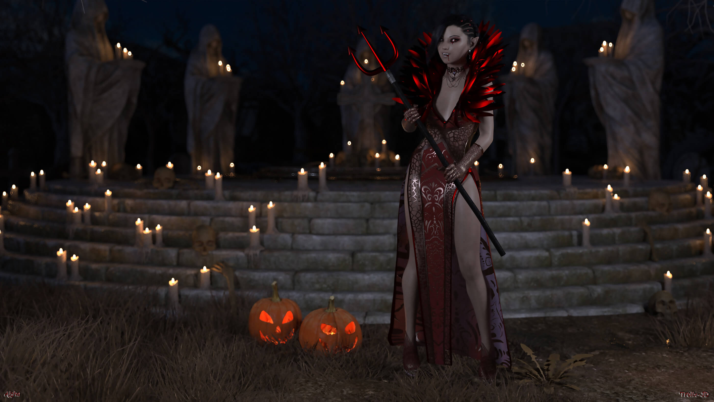 FXY Aisha Vamp Character for Genesis 8 Female - Daz Content by Foxy 3D