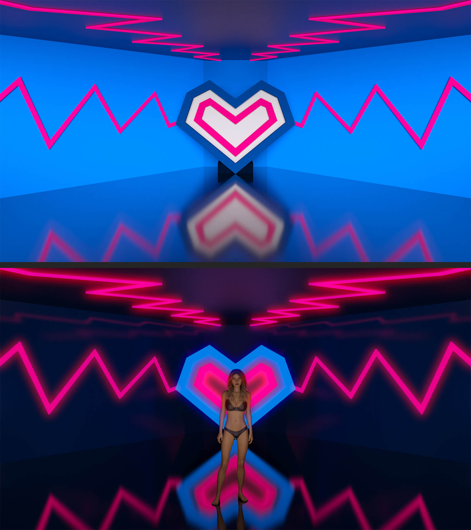 Quick Sets - Colorful Heart Stage Daz Content by Foxy 3D