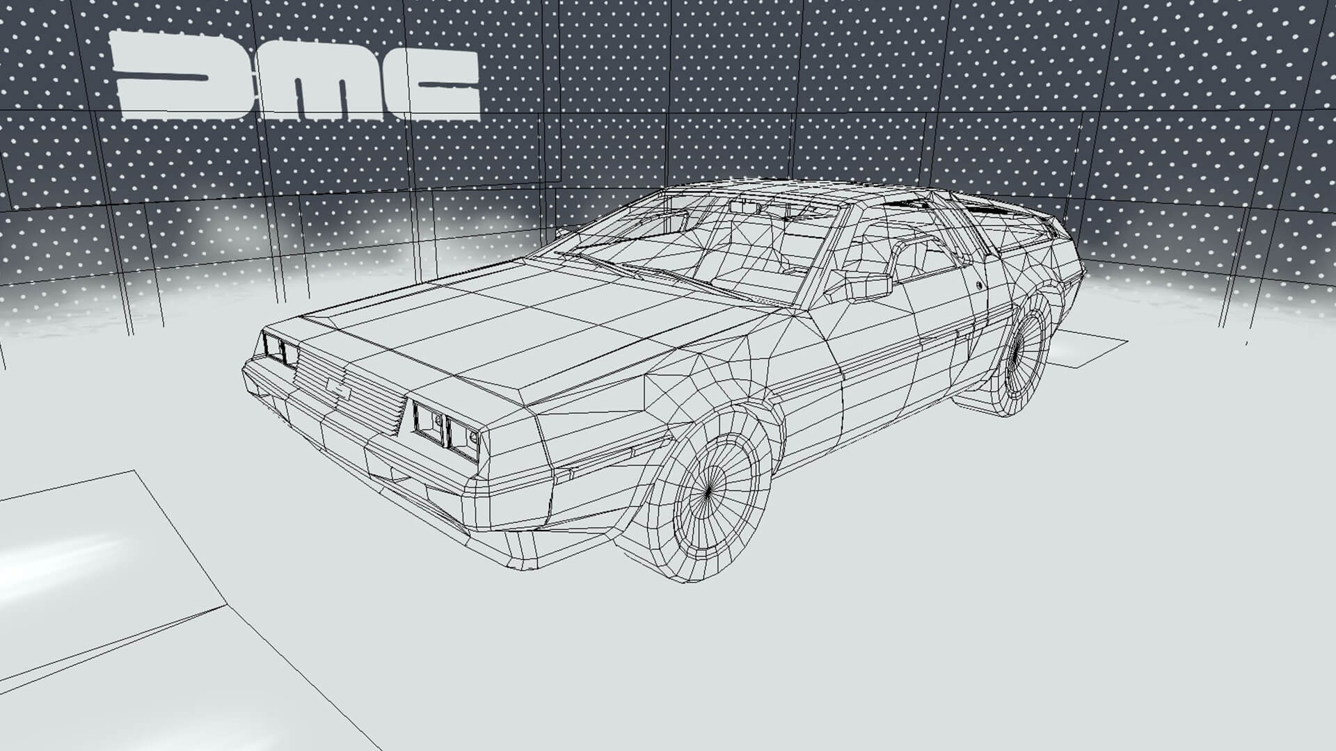 DeLorean DMC - 12 and Showroom 3D Model by FPSunreal