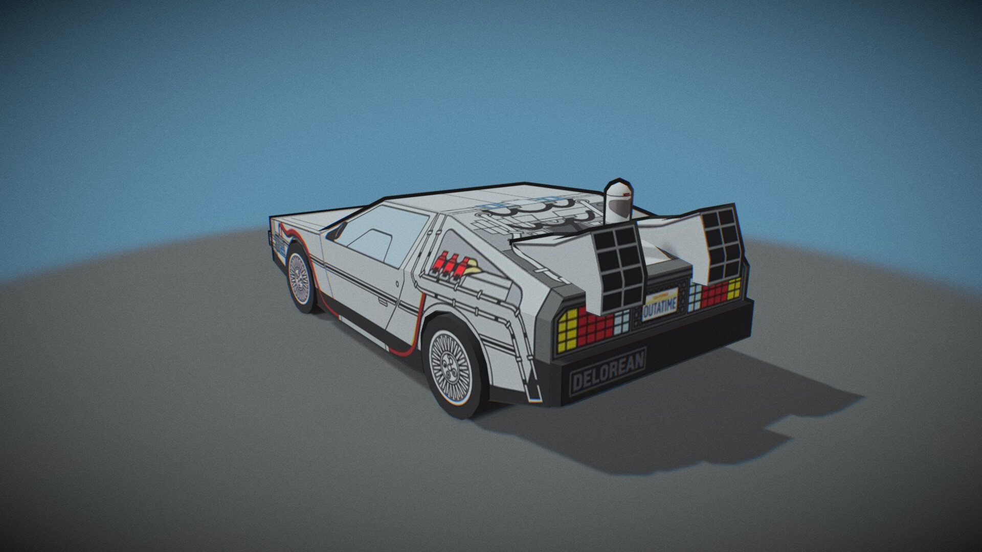 DeLorean DMC - 12 Stylized Free 3D Model by FPSunreal