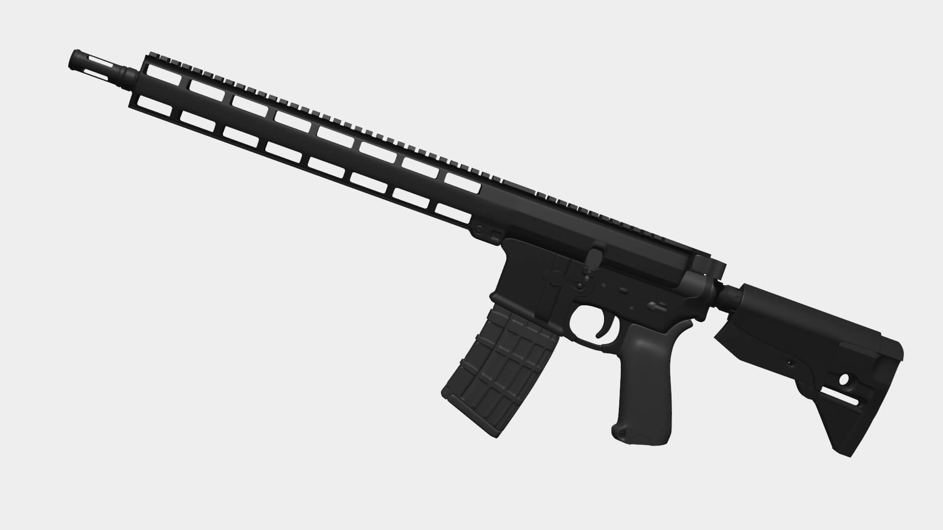 AR-15 Assault Rifle 3D Model by Fran Mt Designs