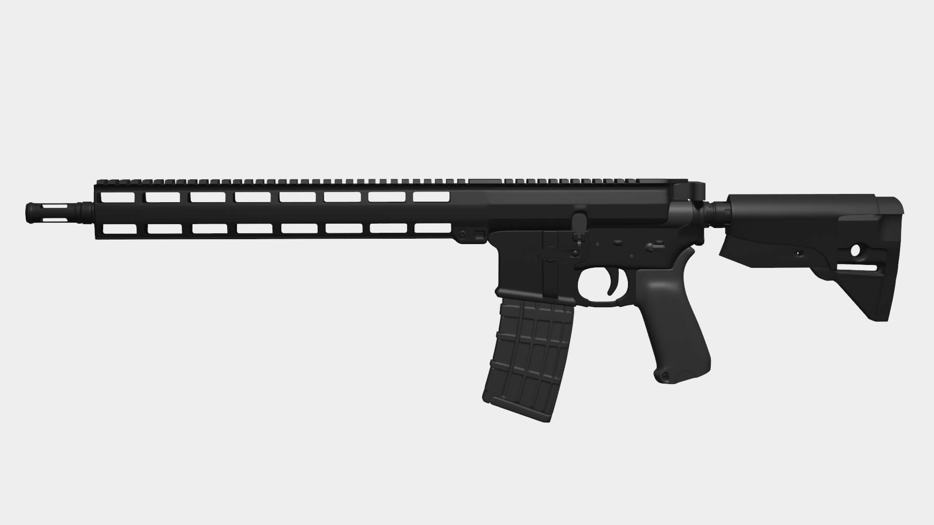 AR-15 Assault Rifle 3D Model by Fran Mt Designs