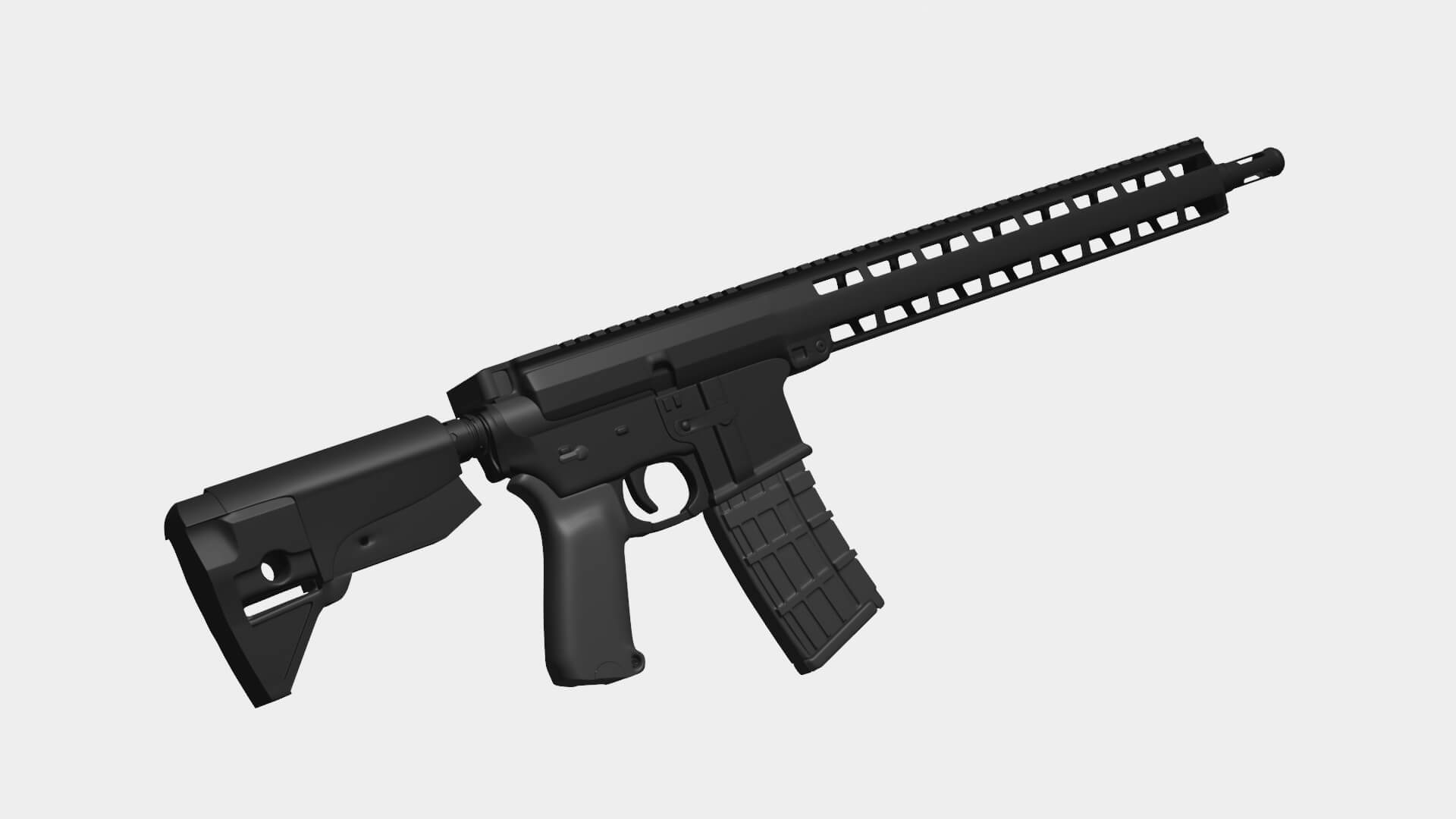 AR-15 Assault Rifle 3D Model by Fran Mt Designs