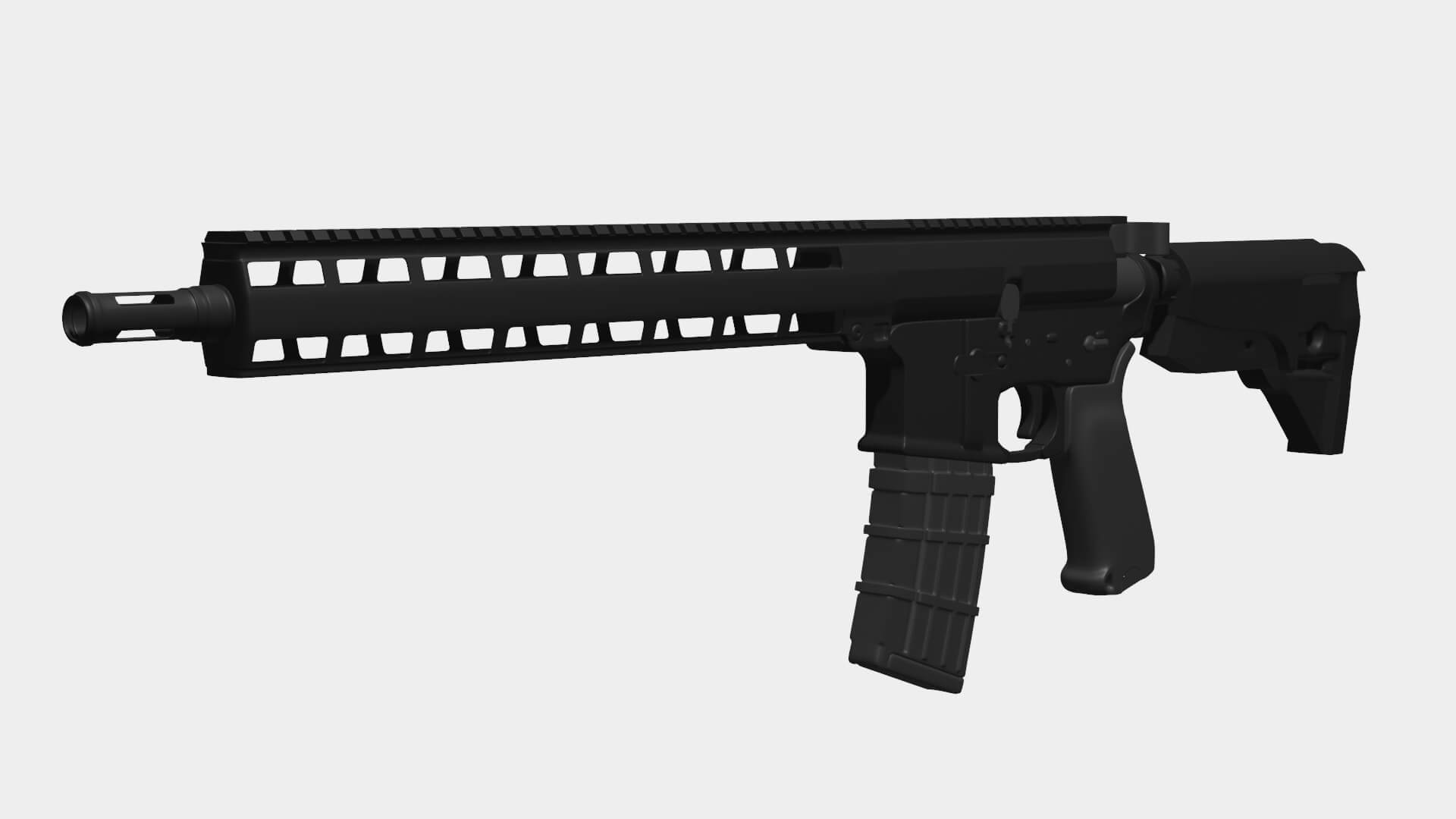 AR-15 Assault Rifle 3D Model by Fran Mt Designs