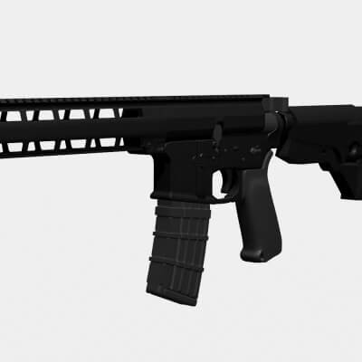 AR-15 Assault Rifle 3D Model by Fran Mt Designs