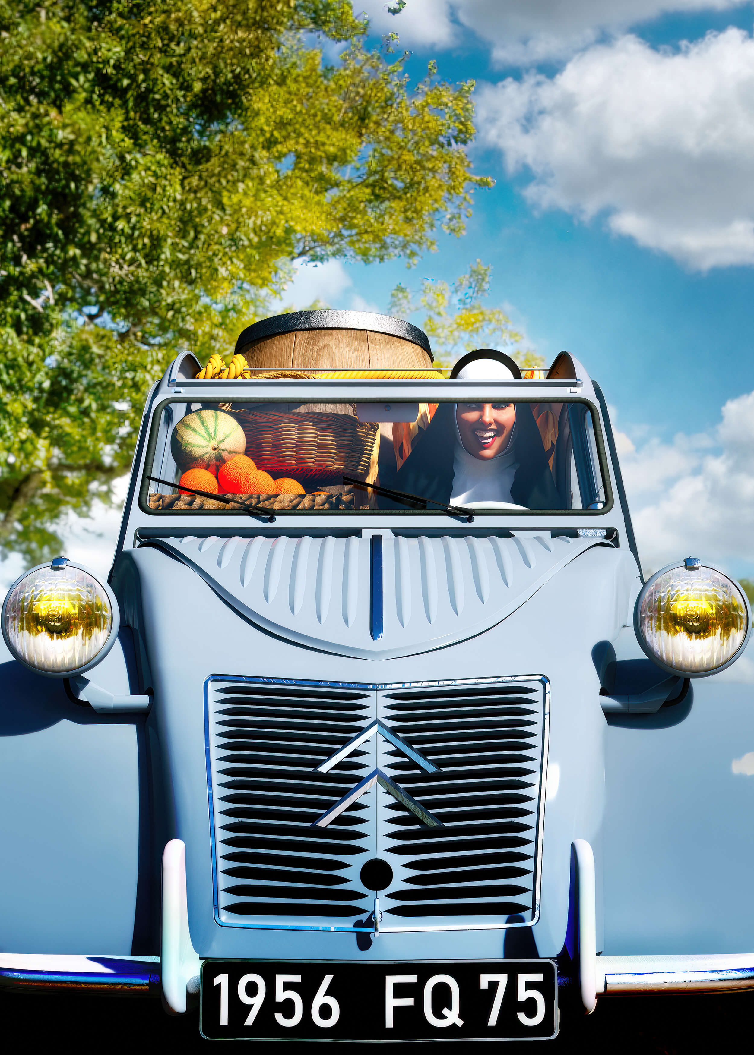 Citroen 2CV 3D Render, Digital Art by francobel