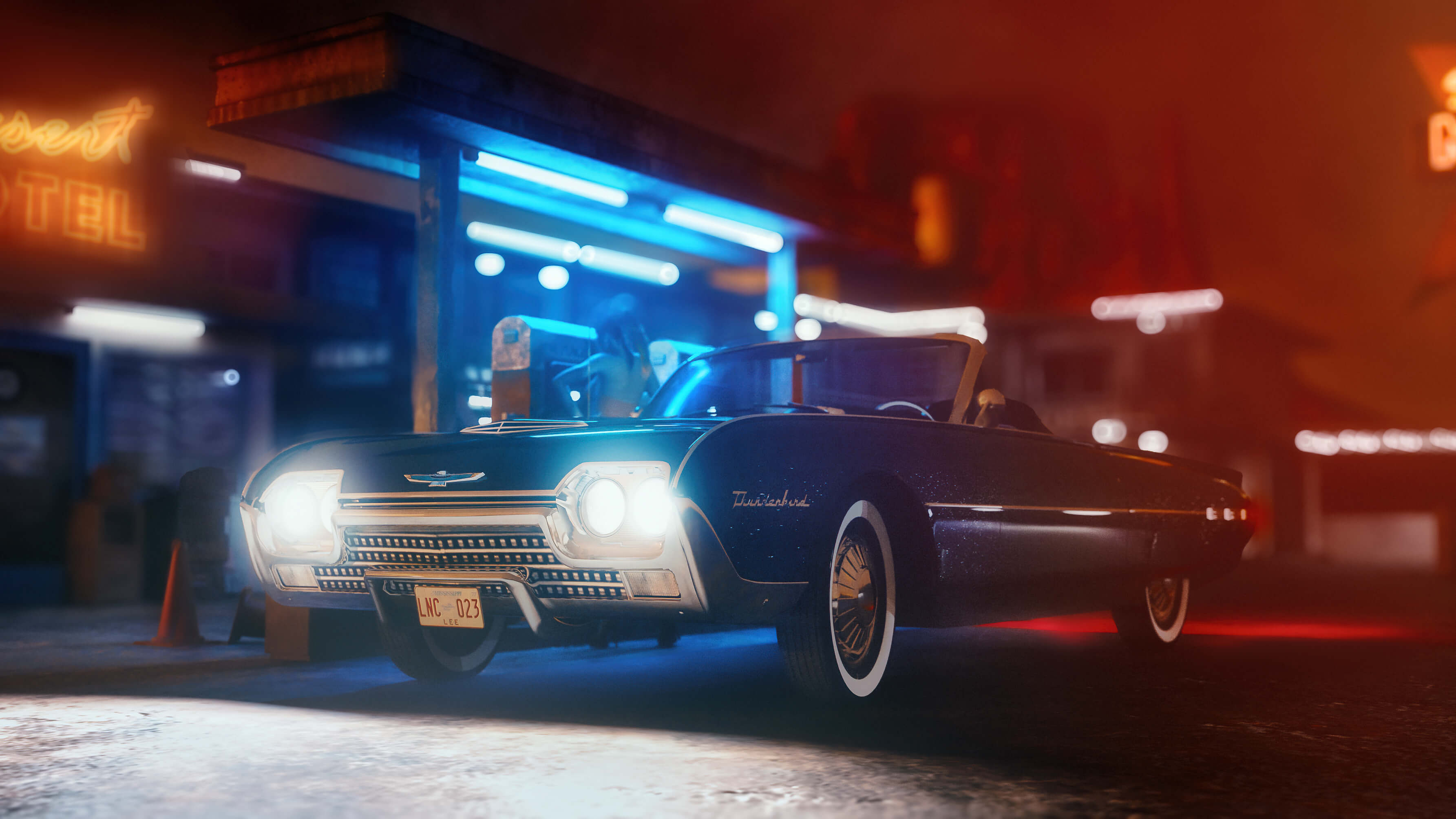 Ford Thunderbird 1962 - Desert Motel 3D Render by francobel