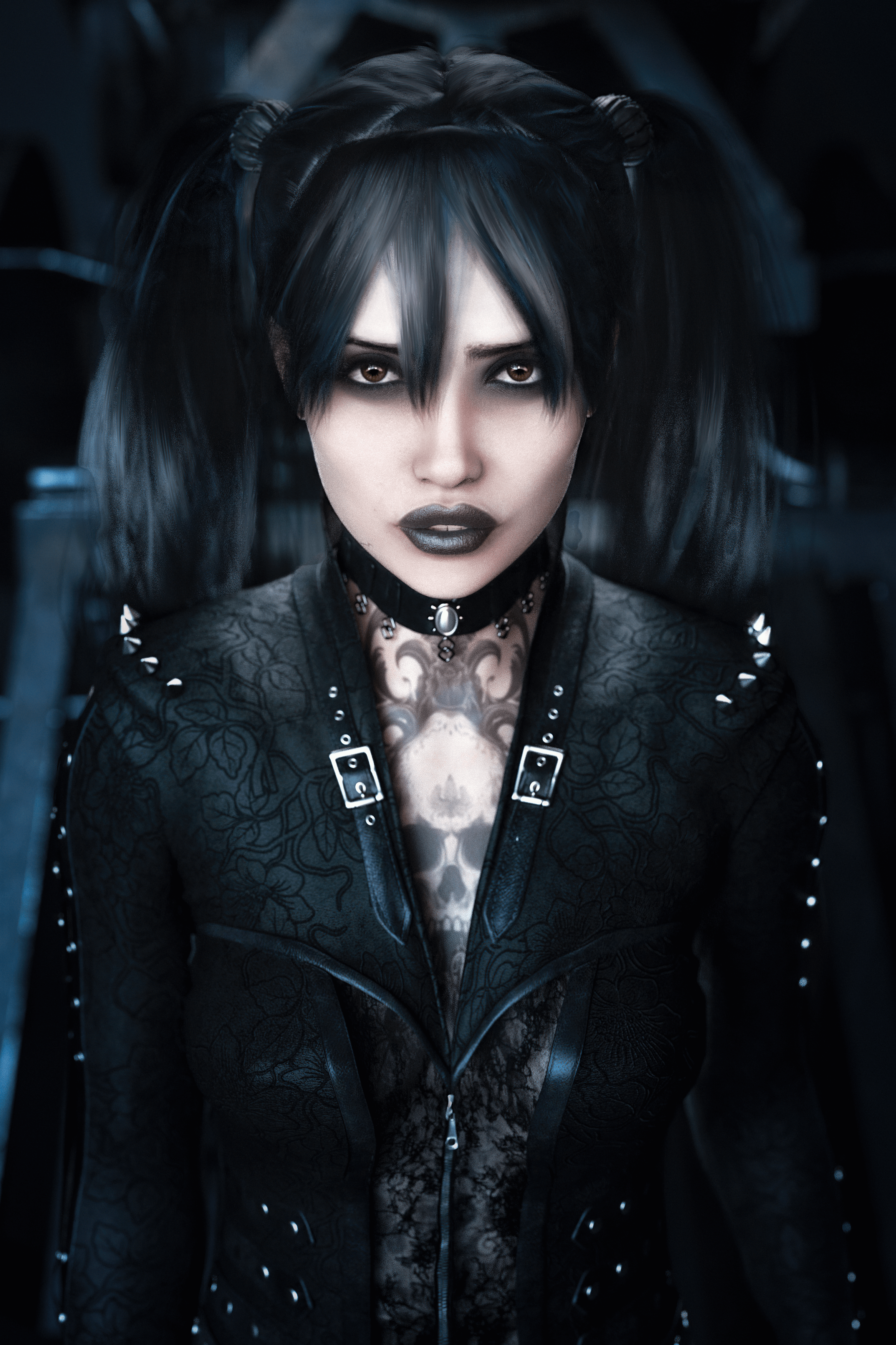 Goth Portrait 102124 3D Render, Digital Art by francobel
