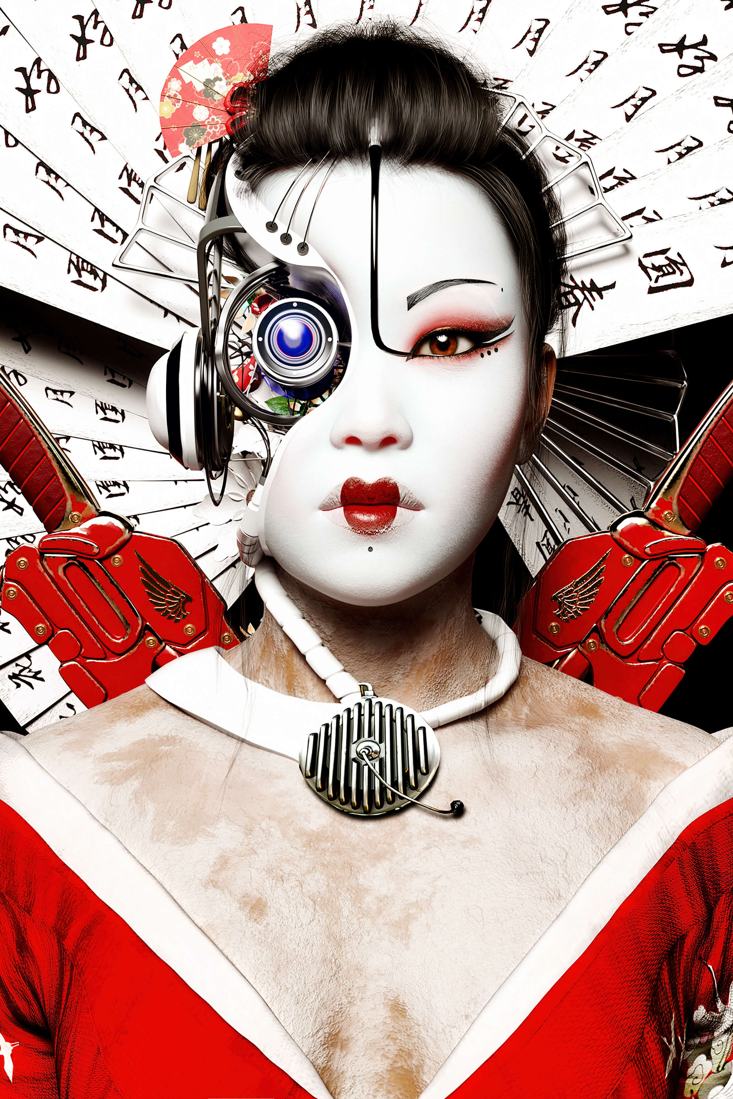 Robot Geisha 3D Render, Digital Art by francobel