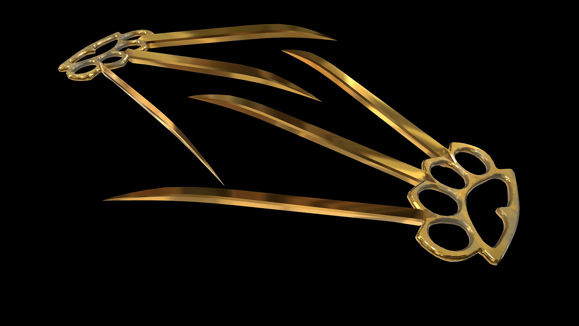 Brass Knuckles With Knife Claws - 3D Model by Franklin Fireheart