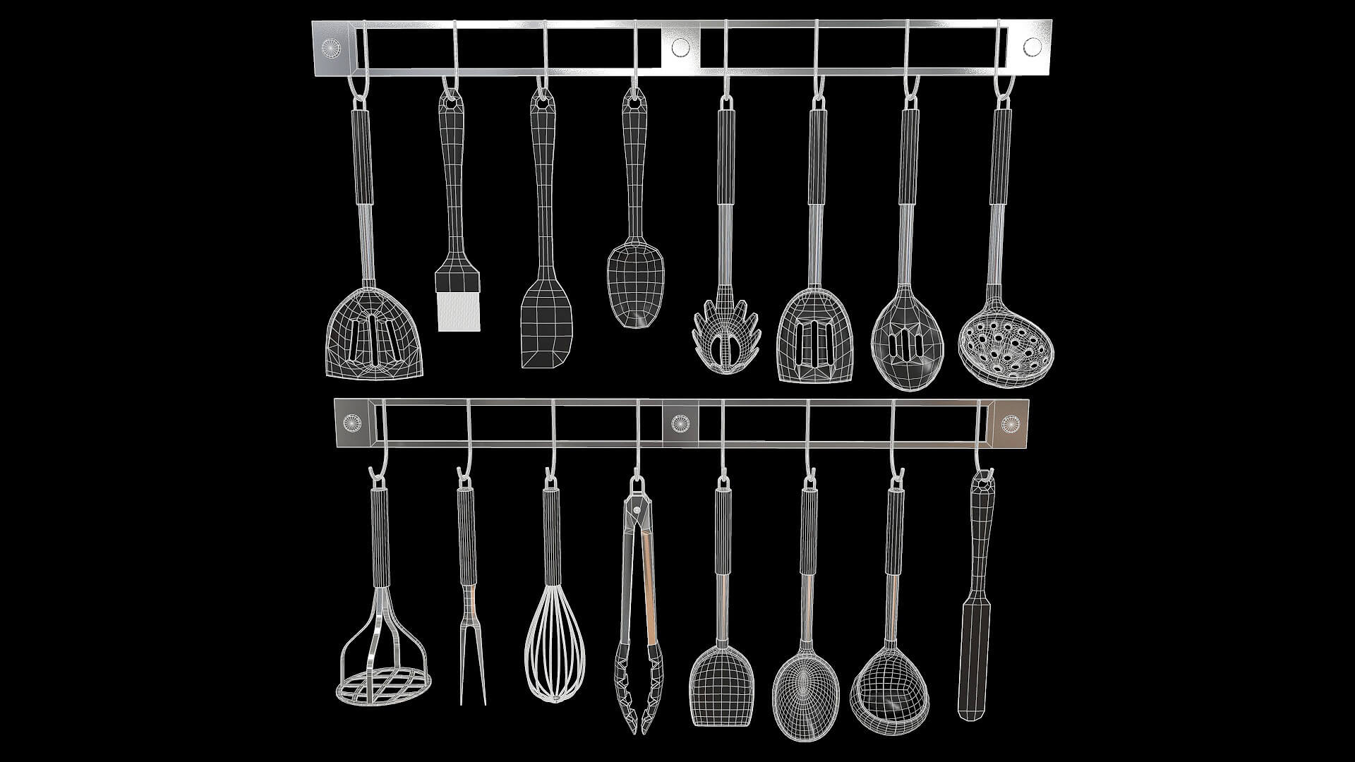 Kitchen Utensils Bundle - 3D Model by Franklin Fireheart