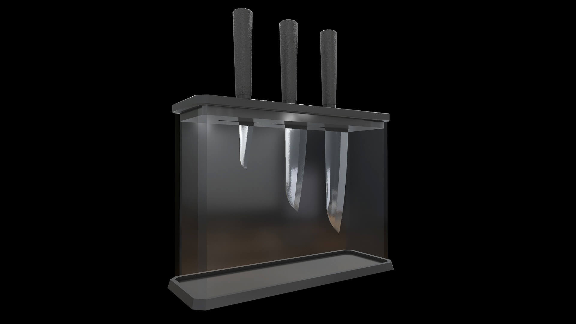Knife Set With Glass Holder - 3D Model by Franklin Fireheart