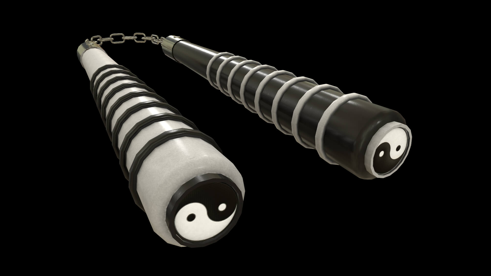 Nunchucks - Yin Yang Nunchaku 3D Model by Franklin Fireheart