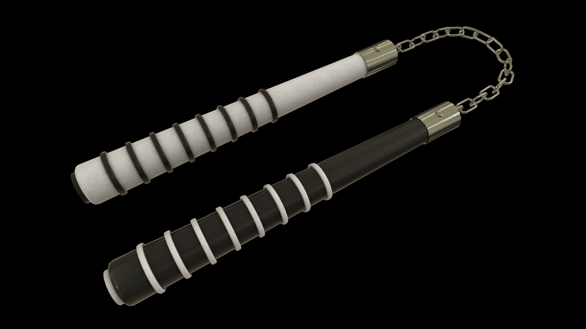 Nunchucks - Yin Yang Nunchaku 3D Model by Franklin Fireheart