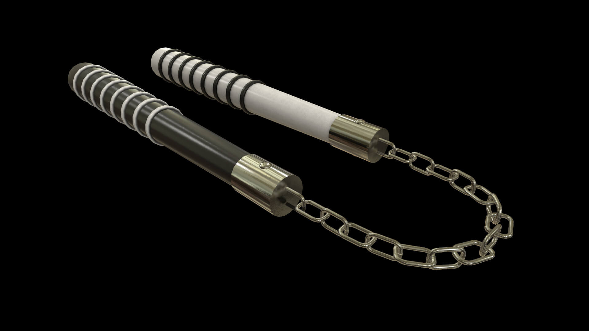 Nunchucks - Yin Yang Nunchaku 3D Model by Franklin Fireheart