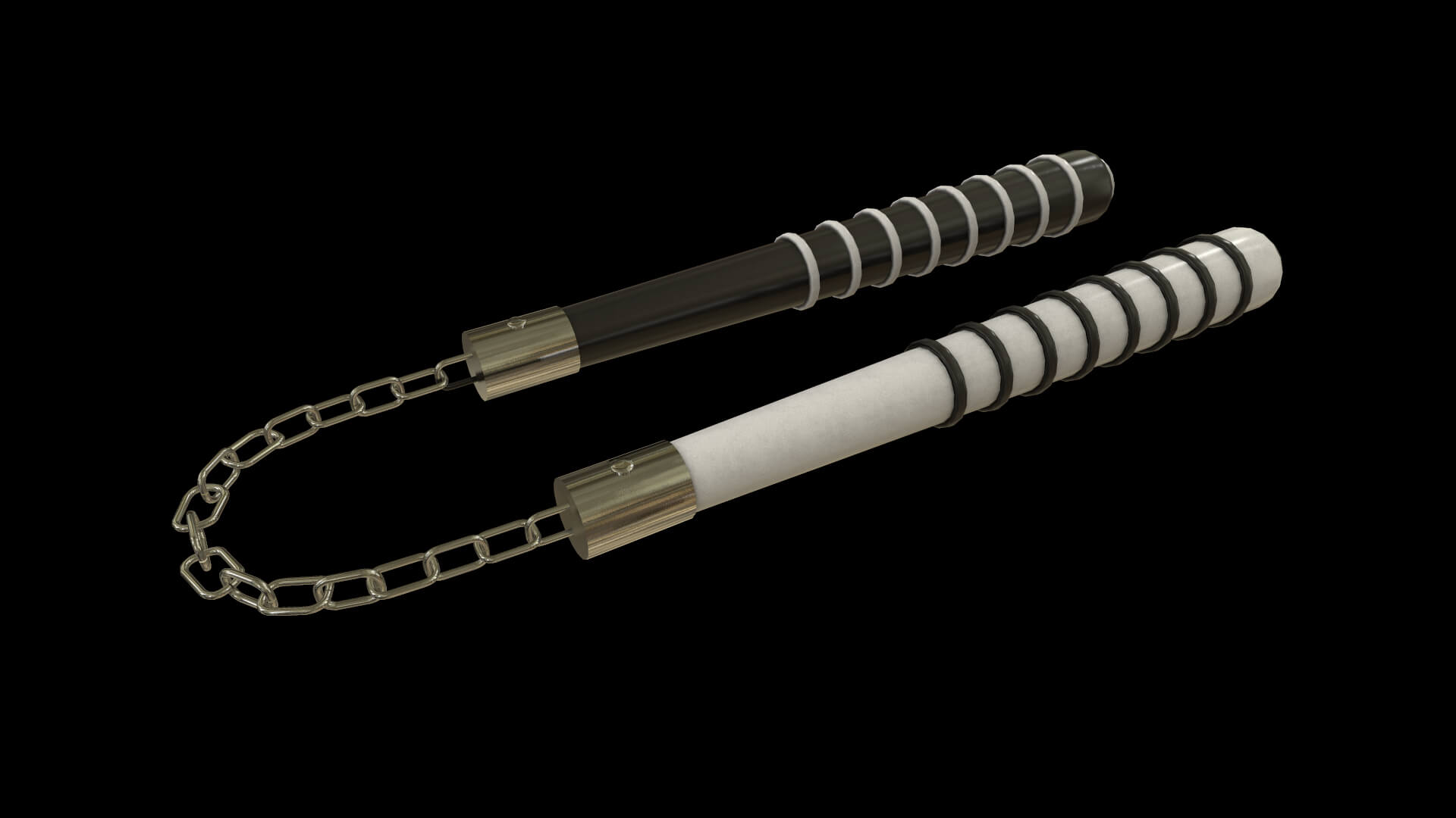 Nunchucks - Yin Yang Nunchaku 3D Model by Franklin Fireheart