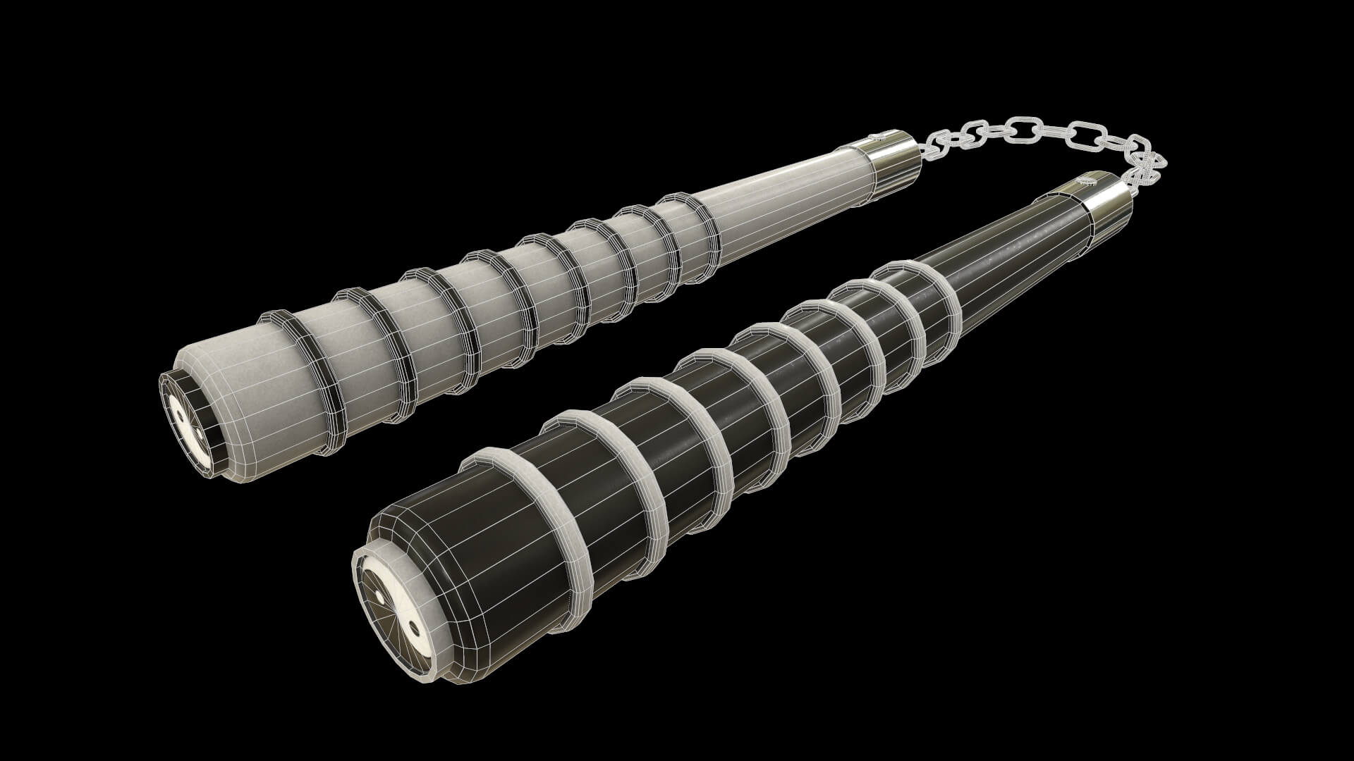 Nunchucks - Yin Yang Nunchaku 3D Model by Franklin Fireheart