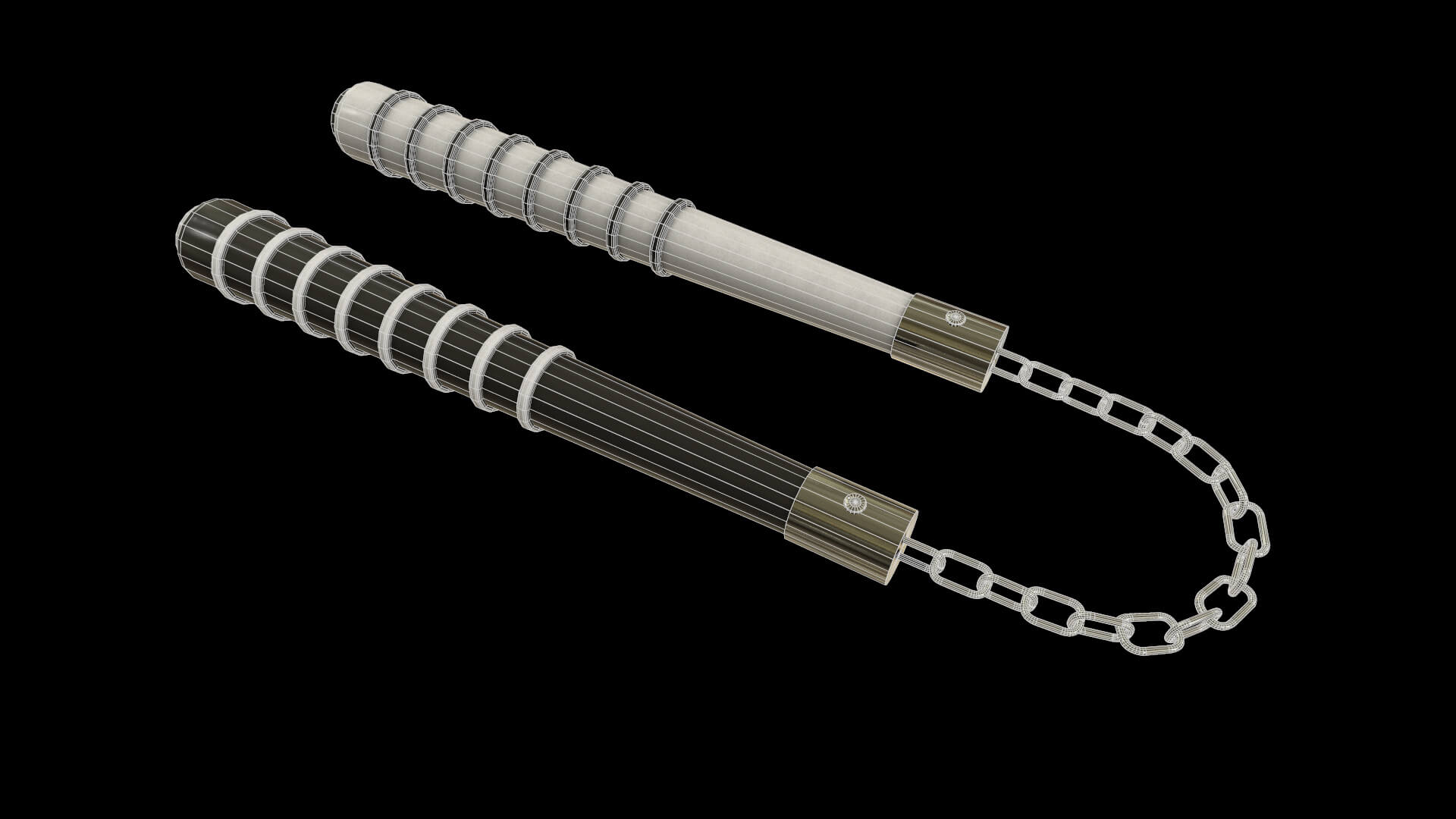 Nunchucks - Yin Yang Nunchaku 3D Model by Franklin Fireheart