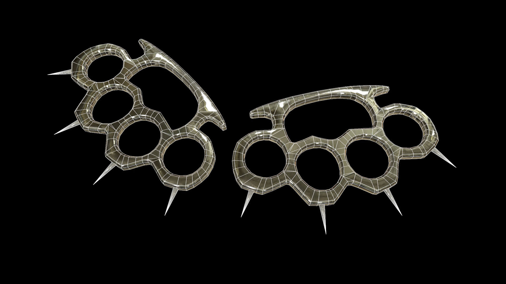 Spiked Brass Knuckles - 3D Model by Franklin Fireheart