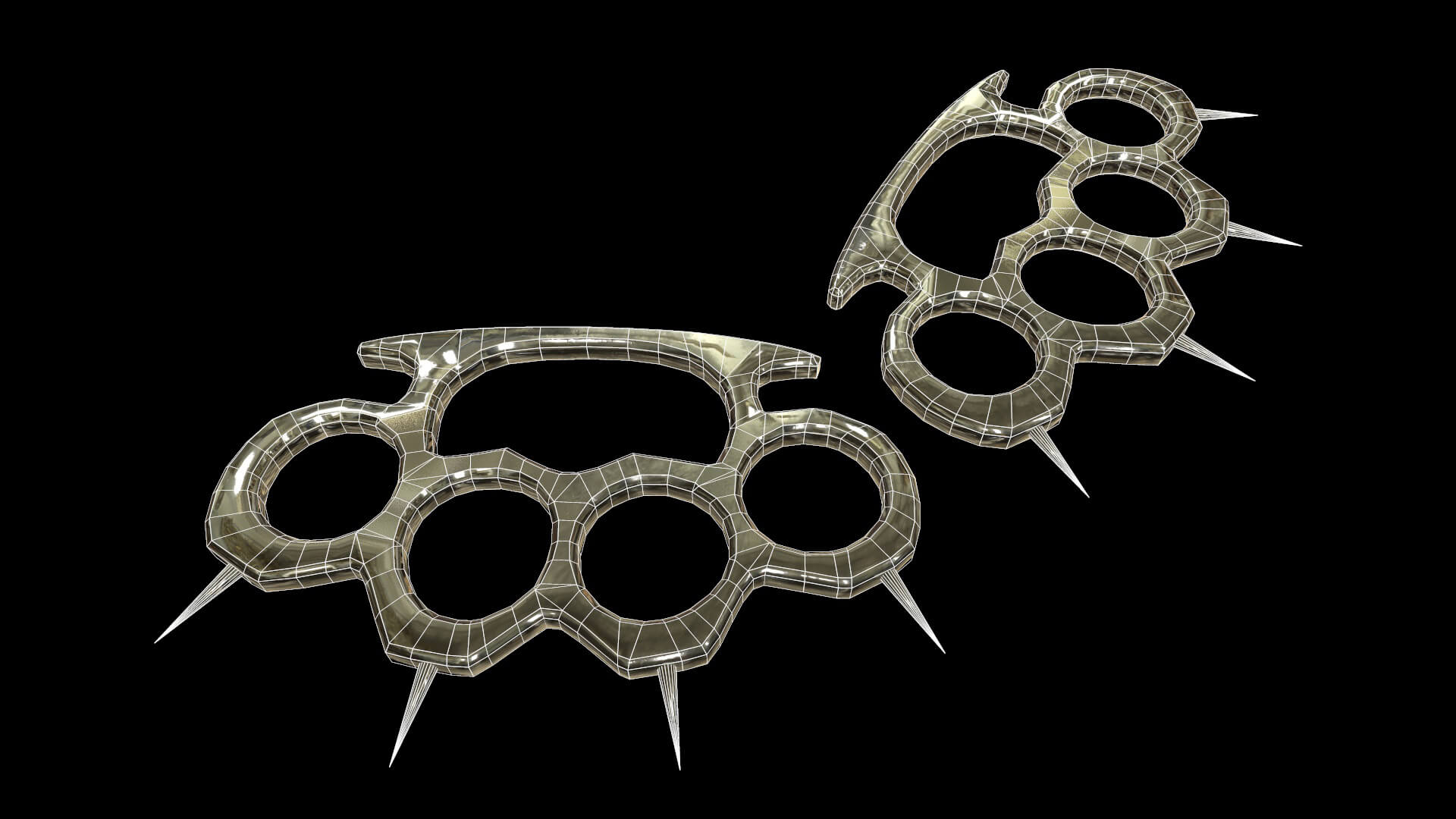 Spiked Brass Knuckles - 3D Model by Franklin Fireheart