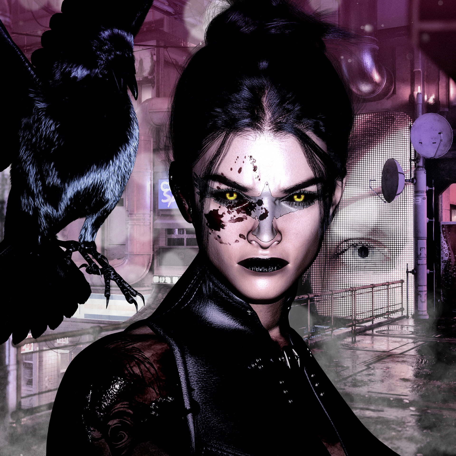 The Crow Reborn 3D Render, Digital Art by FraxuredDreamz